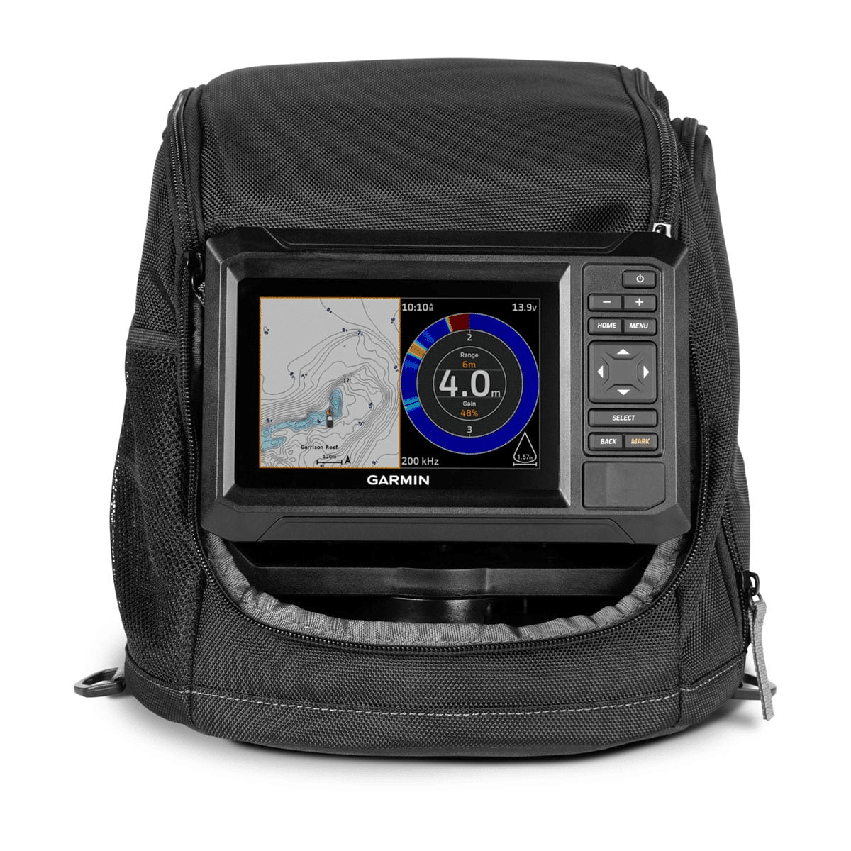 Garmin ECHOMAP UHD2 55cv and Dual Beam-IF Transducer Ice Fishing Bundle ...